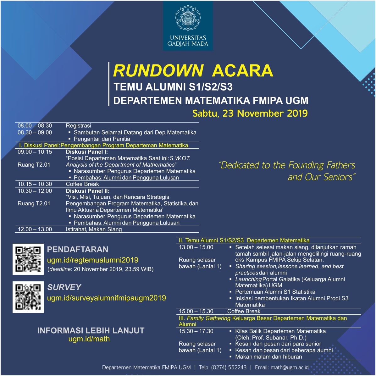 Temu Alumni S1/S2/S3: Departemen Matematika FMIPA UGM 2019 ...